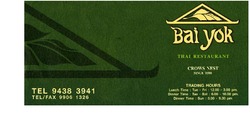 Bai Yok Thai, Crows Nest, NSW - GrubFinder