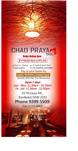 Chao Praya Thai, Randwick, NSW - GrubFinder