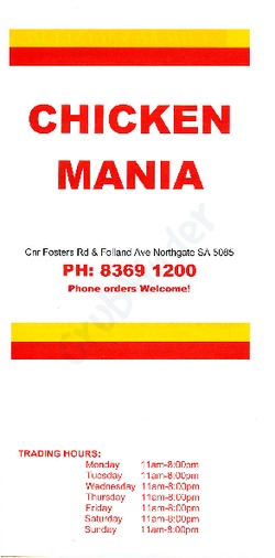 Chicken Mania, Northgate, SA - GrubFinder