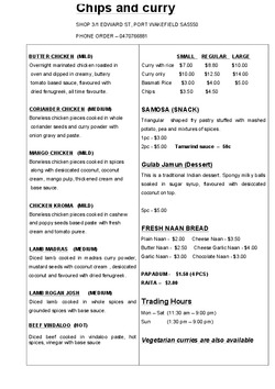 Chips and Curry - GrubFinder