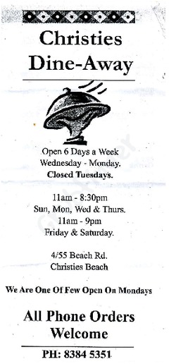 Christies Dine-Away, Christies Beach, SA - GrubFinder