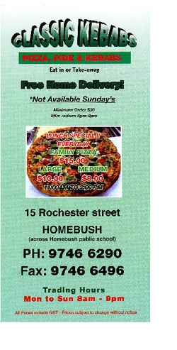 Classic Kebabs, Homebush, NSW - GrubFinder