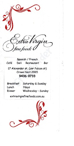 Extra Virgin Fine Foods, Crows Nest, NSW - GrubFinder