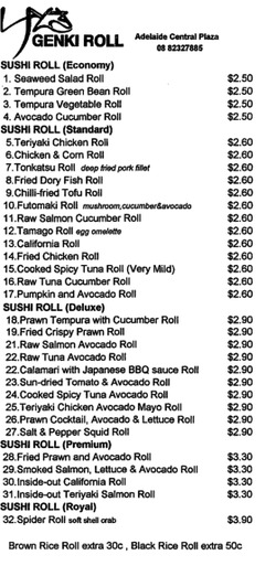 Genki Roll - Adelaide Central Plaza, Adelaide, SA - GrubFinder