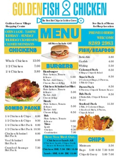 Golden Chicken & Fish, Ridgehaven, SA - GrubFinder