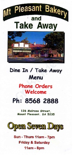 Mt Pleasant Bakery & Take Away, Mount Pleasant, SA - GrubFinder