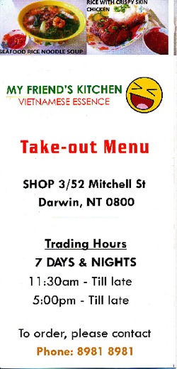 My Friend's Kitchen, Darwin, NT - GrubFinder