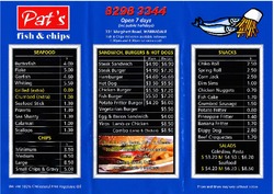 Pat's Fish & Chips, Oaklands Park, SA - GrubFinder