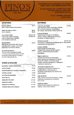 Pino's Ristorante Pizzeria, Crows Nest, NSW - GrubFinder