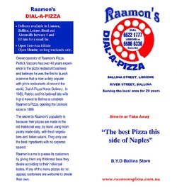 Raamon’s Dial-a-pizza Lismore - GrubFinder