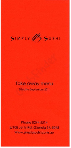 Simply Sushi, Glenelg, SA - GrubFinder