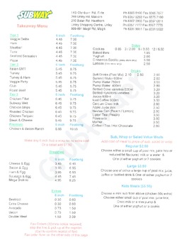 Subway, Unley, SA - GrubFinder