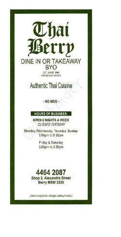 Thai Berry, Berry, NSW - GrubFinder
