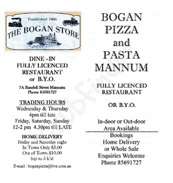 The Bogan Store, Mannum, SA - GrubFinder