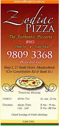 Zodiac Pizza, Meadowbank, NSW - GrubFinder