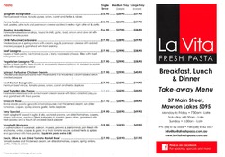 La Vita Fresh Pasta, Mawson Lakes, SA - GrubFinder