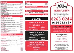 Laguna Indian Cuisine, Para Vista, SA - GrubFinder
