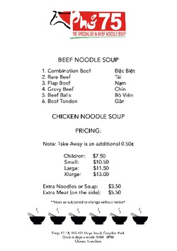 Pho 75, Croydon Park, SA - GrubFinder